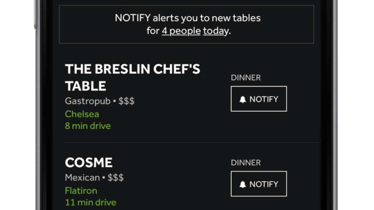 Introducing 'Notify' — Resy | Right This Way