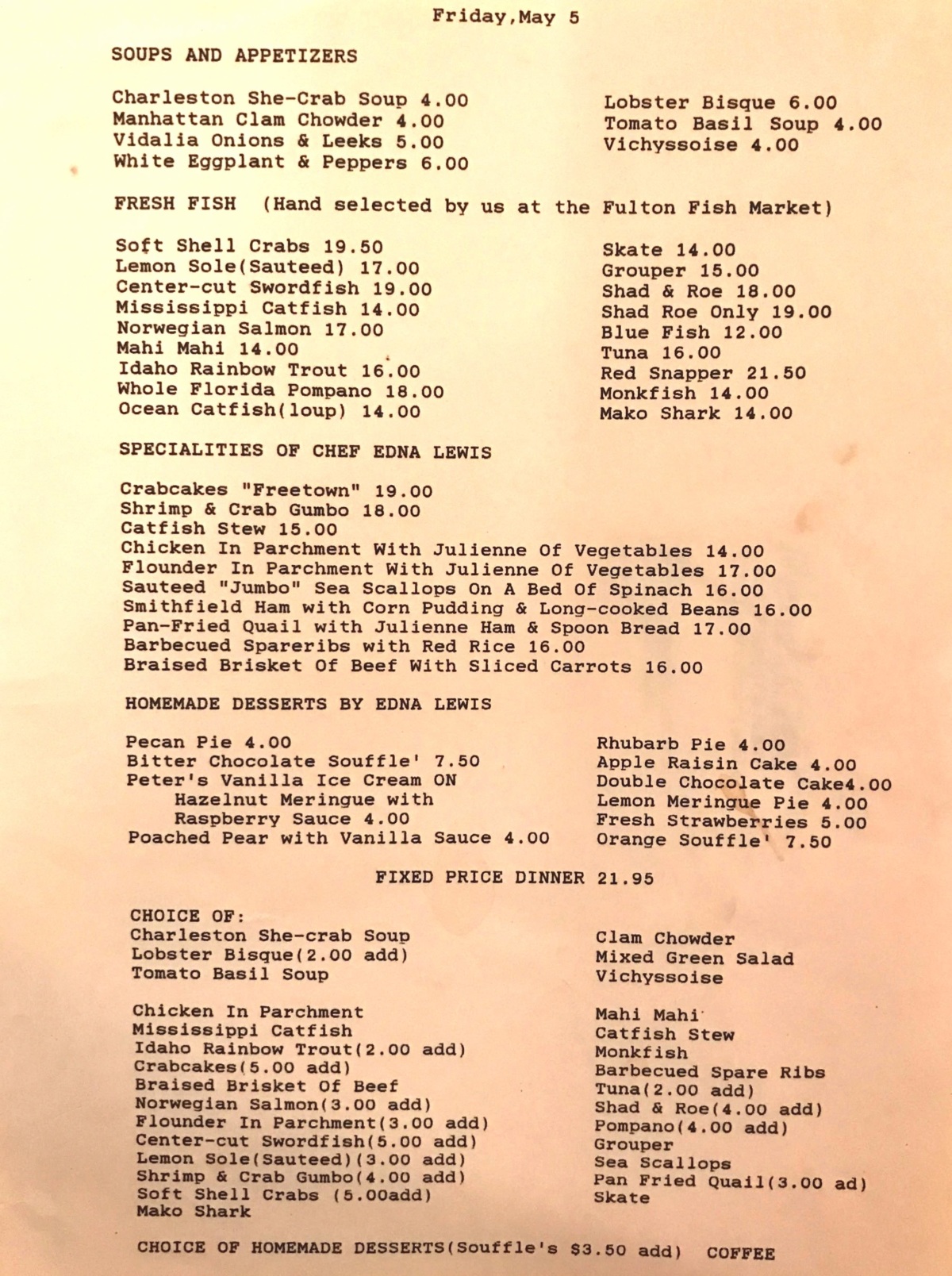 Gage & Tollner Through the Years, Via Its Menus — Resy | Right This Way
