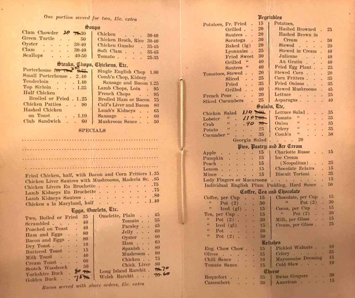 Gage & Tollner Through the Years, Via Its Menus — Resy | Right This Way